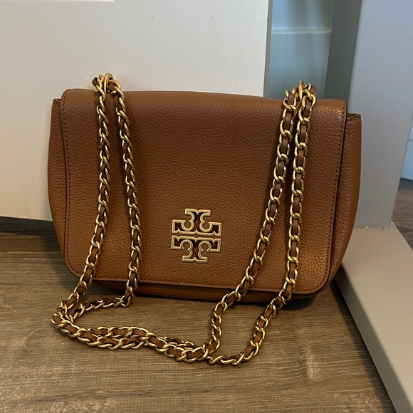 Bags | Tory Burch Brown Leather Crossbody Bag | Poshmark